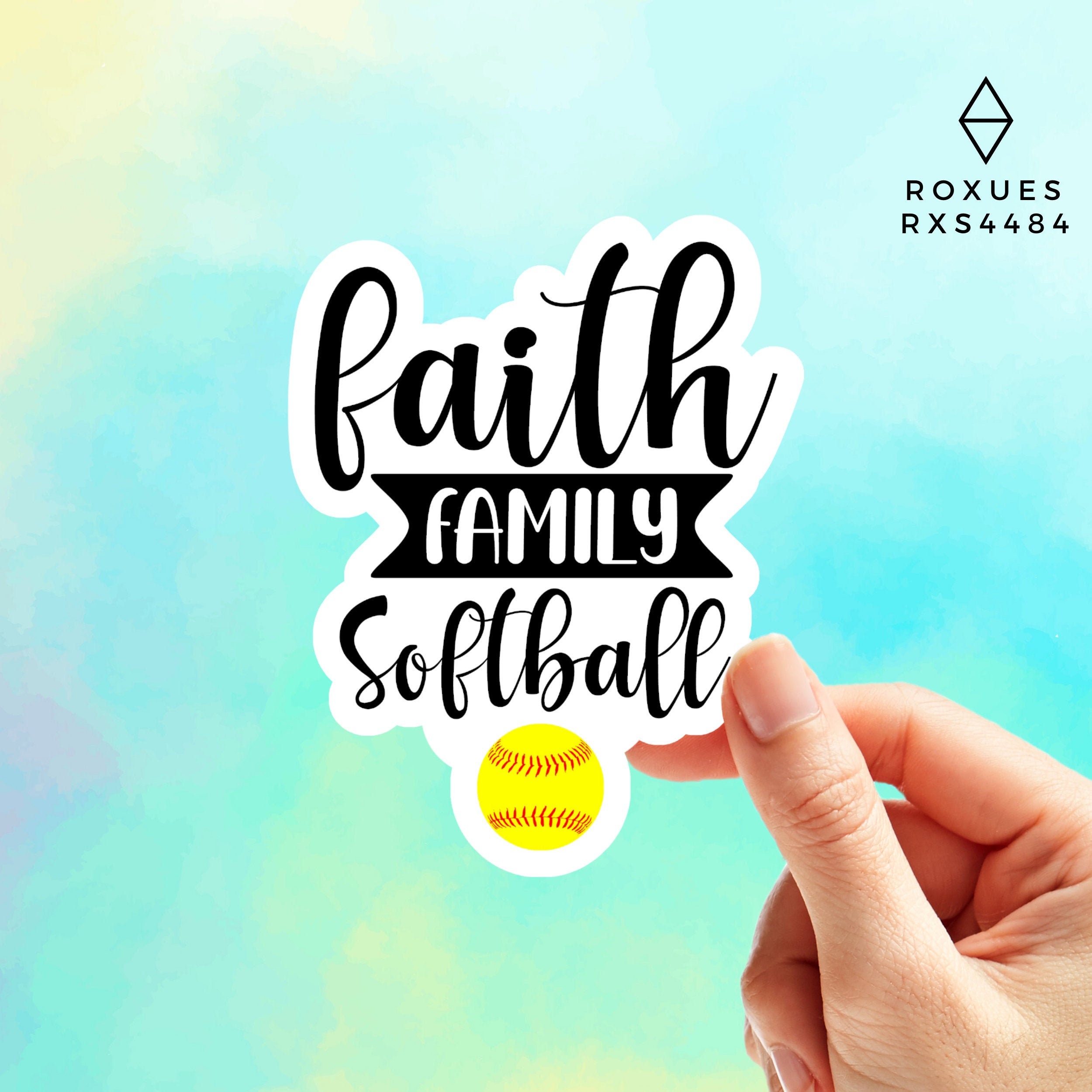 Faith Family Softball Softball Vinyl Sticker Sports sticker | Etsy