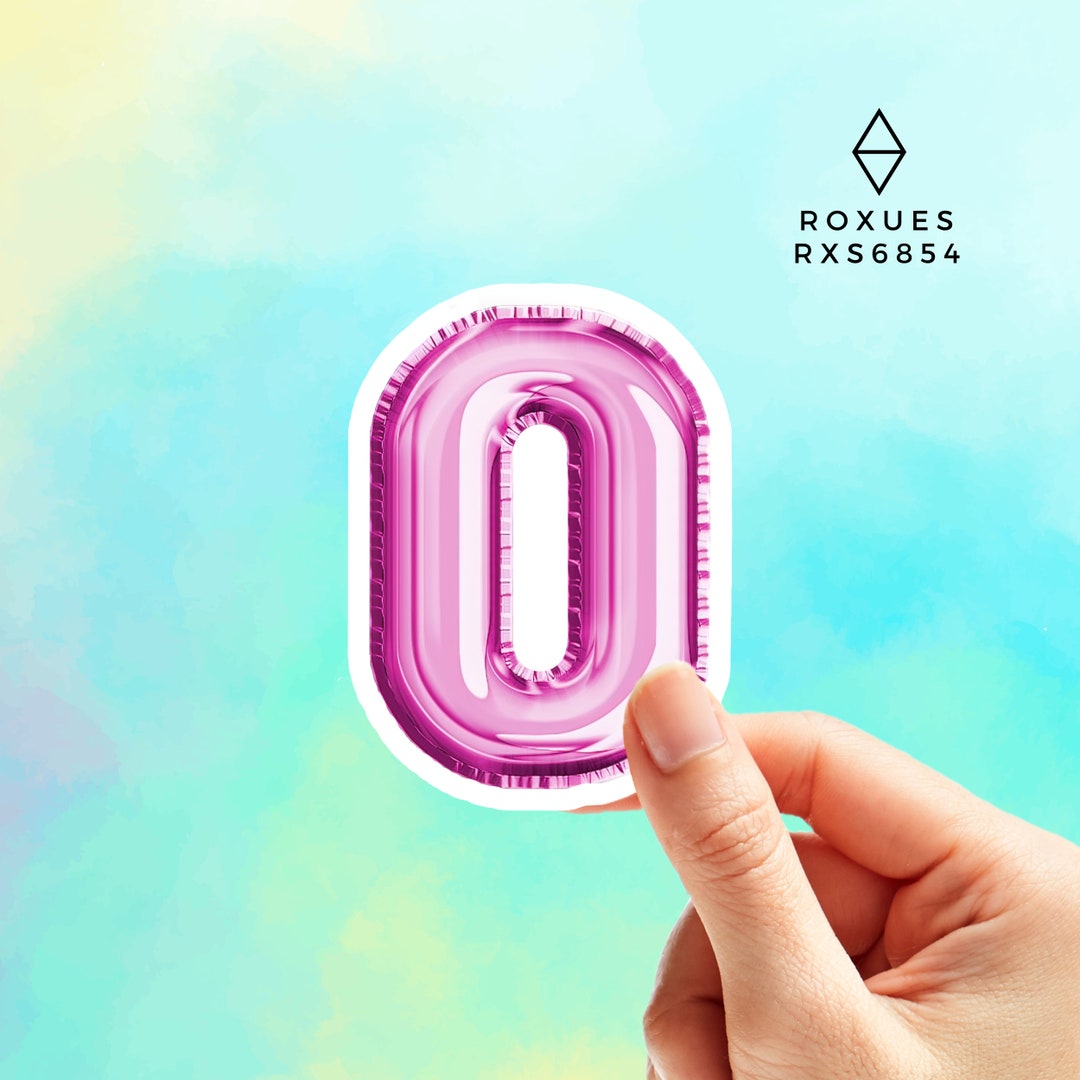 Foil Balloon Letter O Sticker, Water Bottle Sticker, Laptop Sticker ...