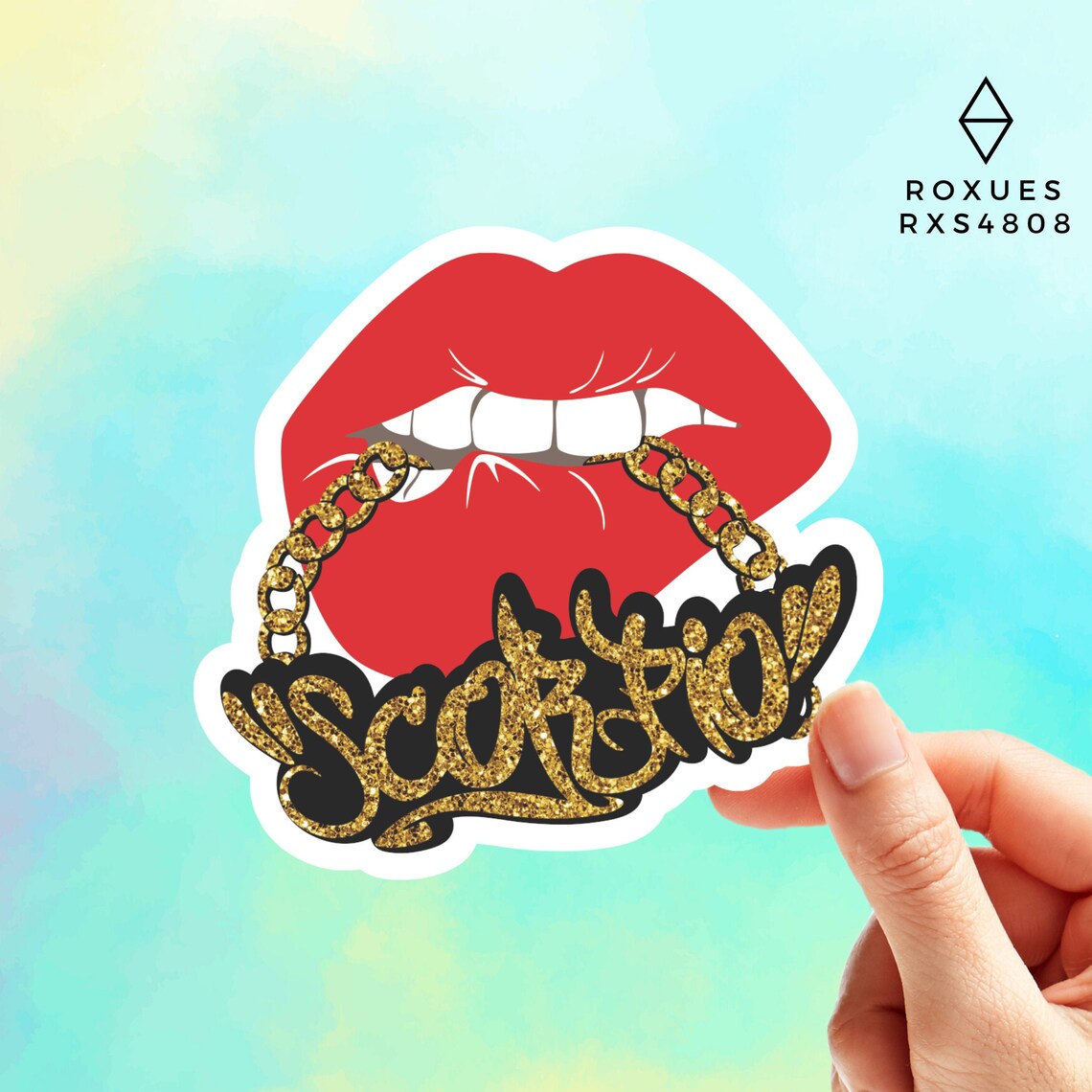 Scorpio Gold Printed Glitter Effect Lips Horoscope Water - Etsy