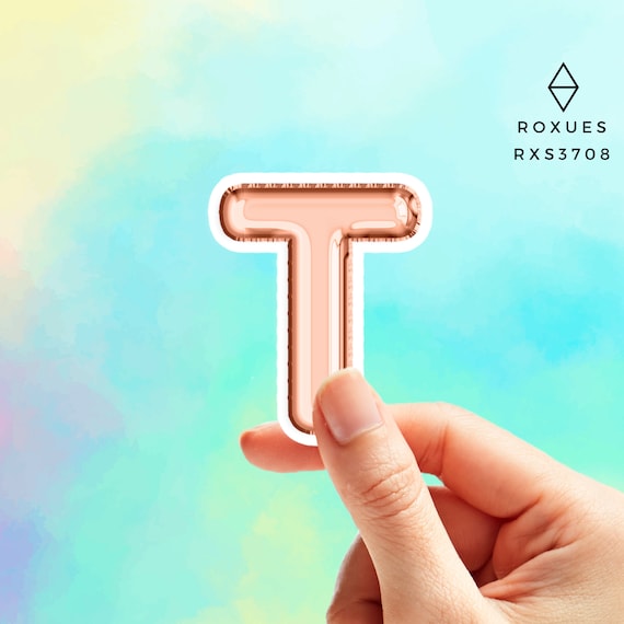 Balloon Letter T Sticker Water Bottle Sticker | Etsy