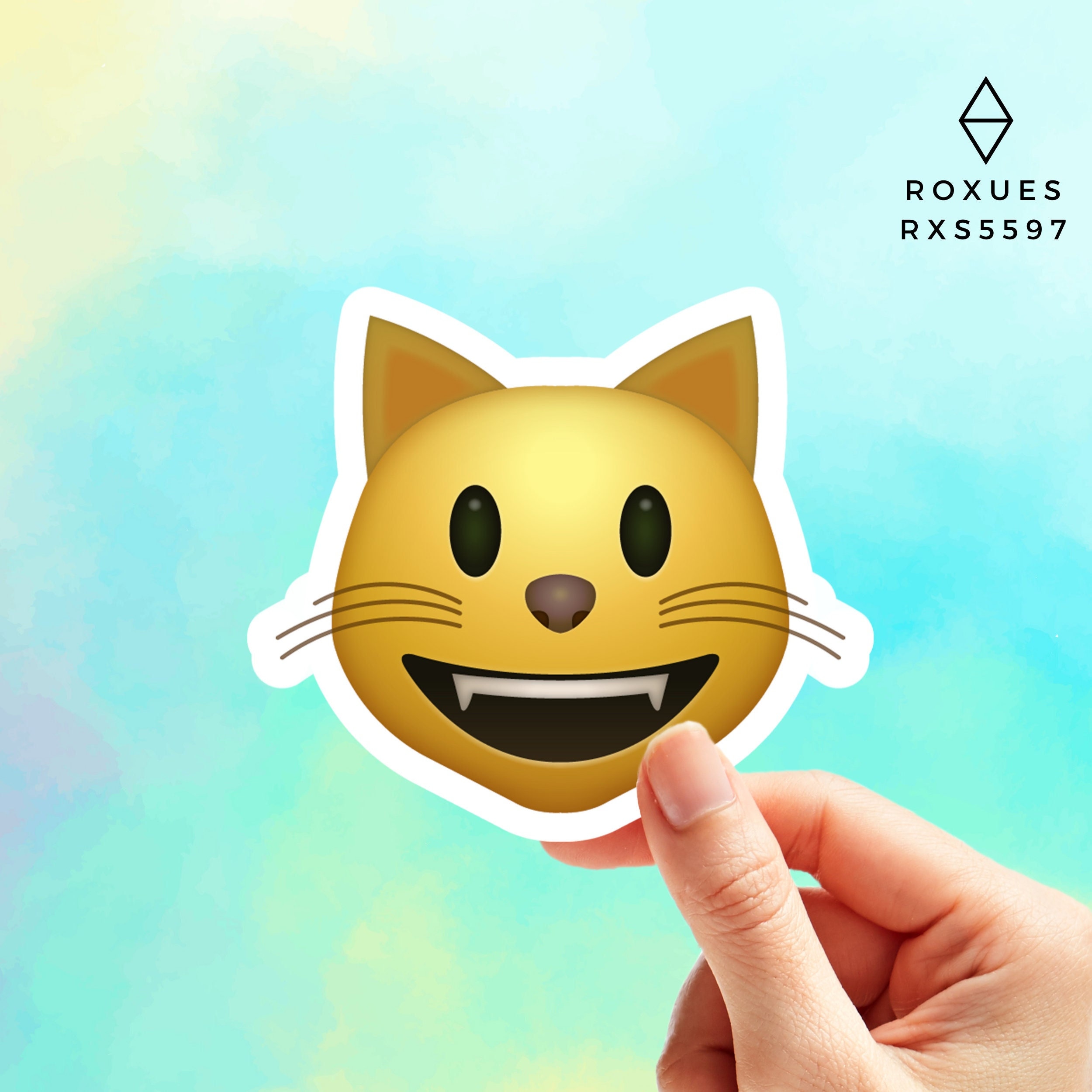Smiling Cat Emoji Sticker Emoji Faces Cool Stickers | Etsy