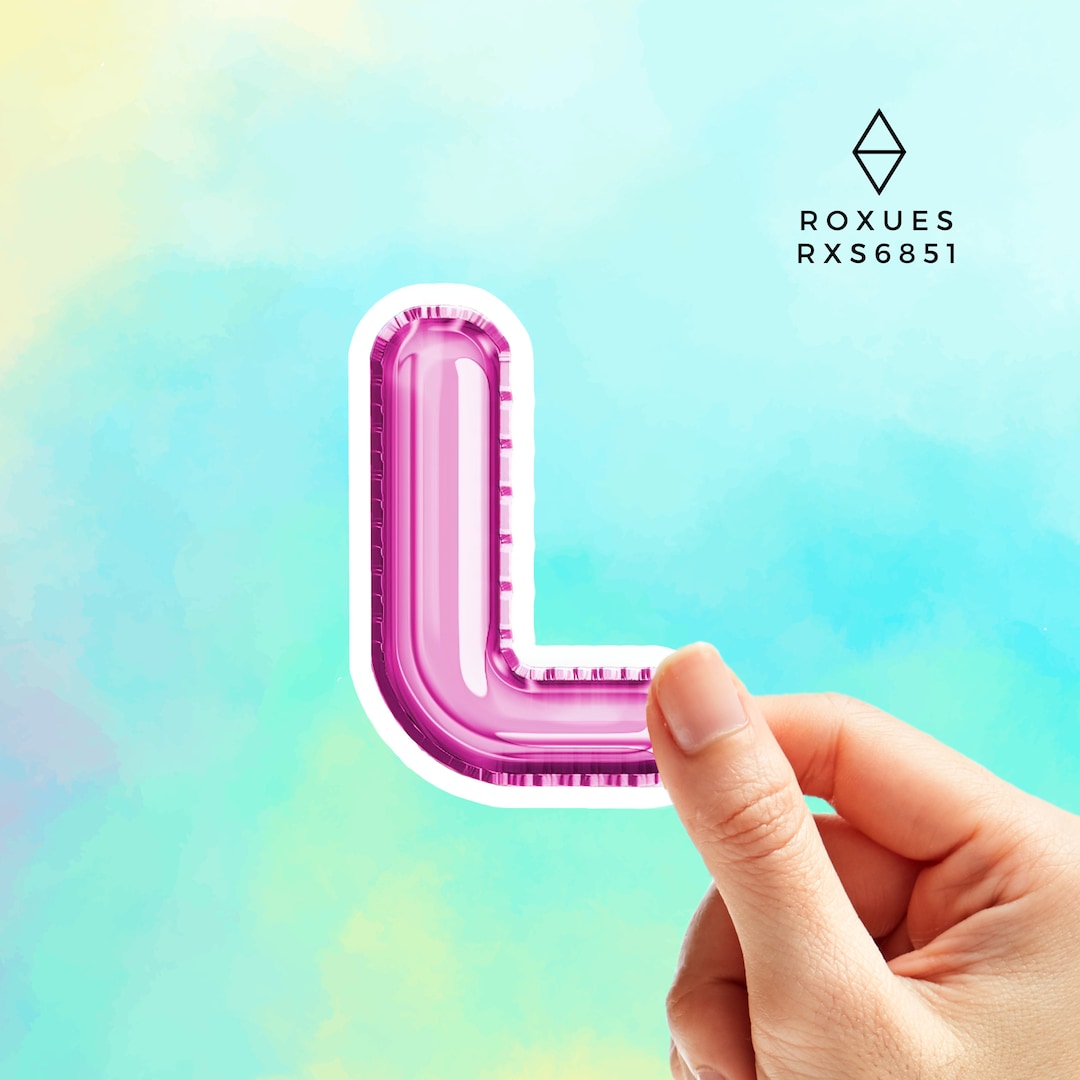 Foil Balloon Letter L Sticker, Water Bottle Sticker, Laptop Sticker ...