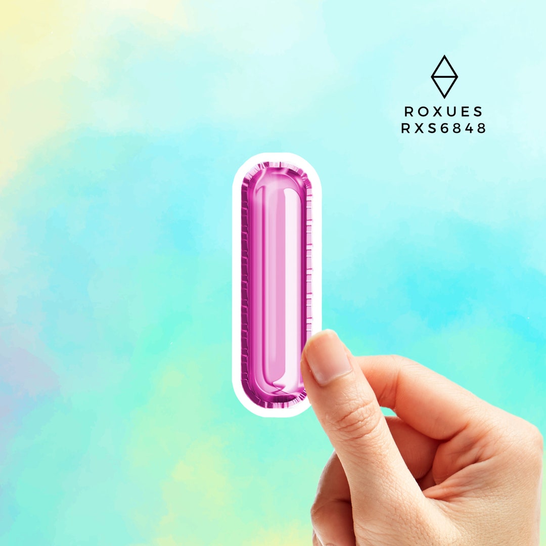 Foil Balloon Letter I Sticker, Water Bottle Sticker, Laptop Sticker ...