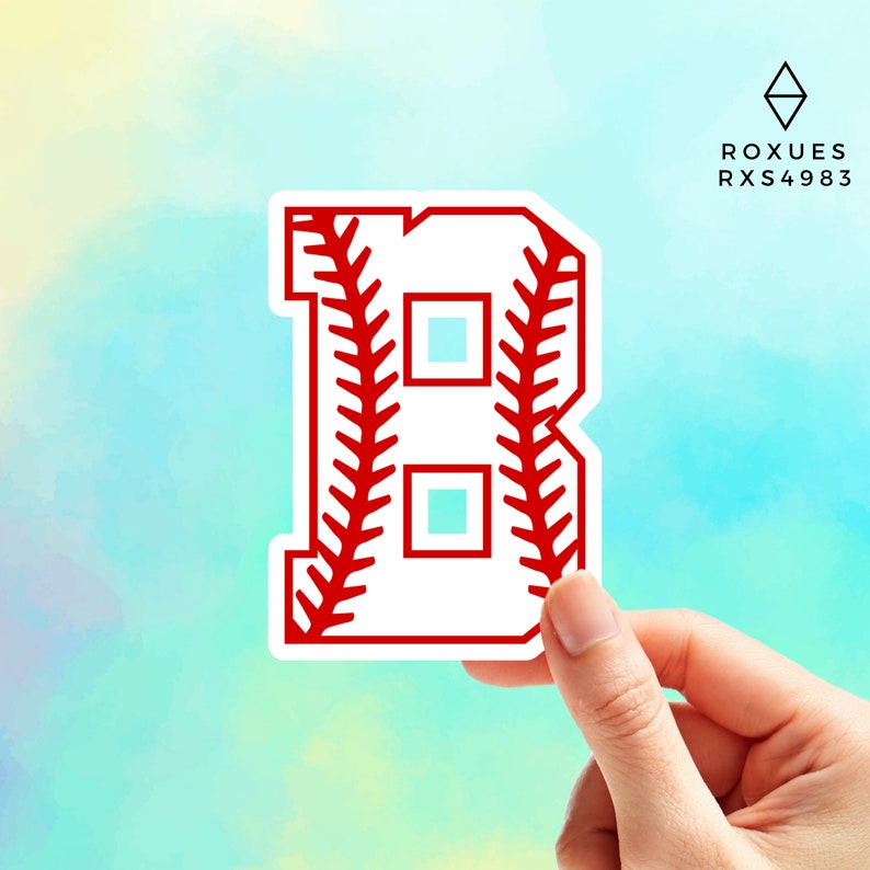Baseball Letter B Sticker Water Bottle Sticker Laptop | Etsy