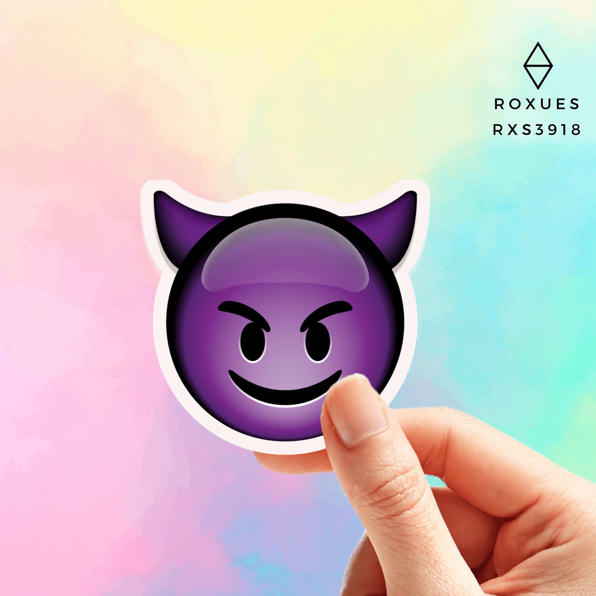 Smiling Devil Emoji Emoji Faces Cool Stickers Whatsapp - Etsy UK