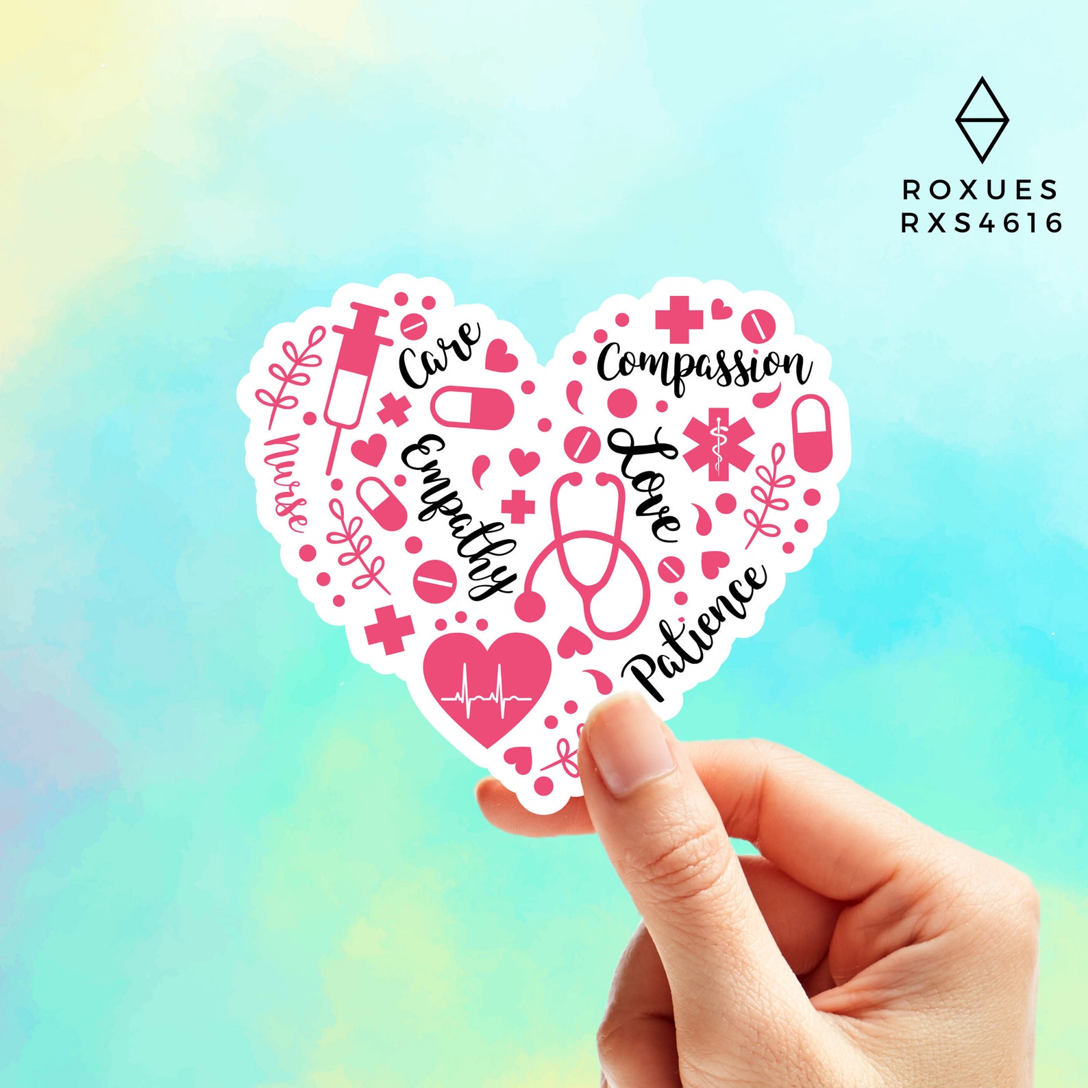 Nurse Heart Sticker Vinyl Decal Nurse Sticker Water Bottle - Etsy