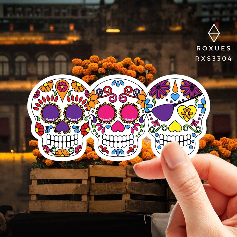 Calavera Sticker Catrina Sticker Mexican Sticker Day of the - Etsy