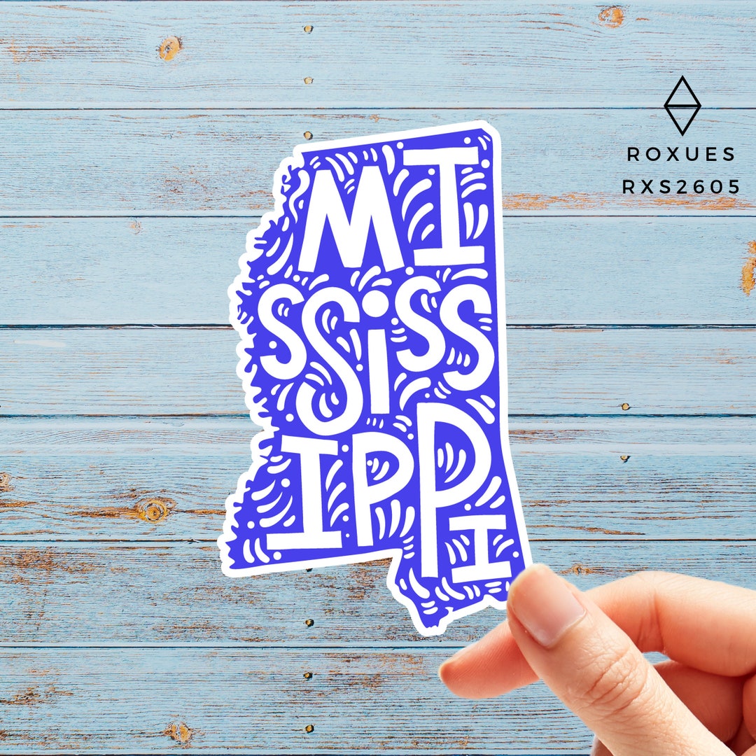 Mississippi State Sticker Mississippi Pride Mississippi Outline Travel ...