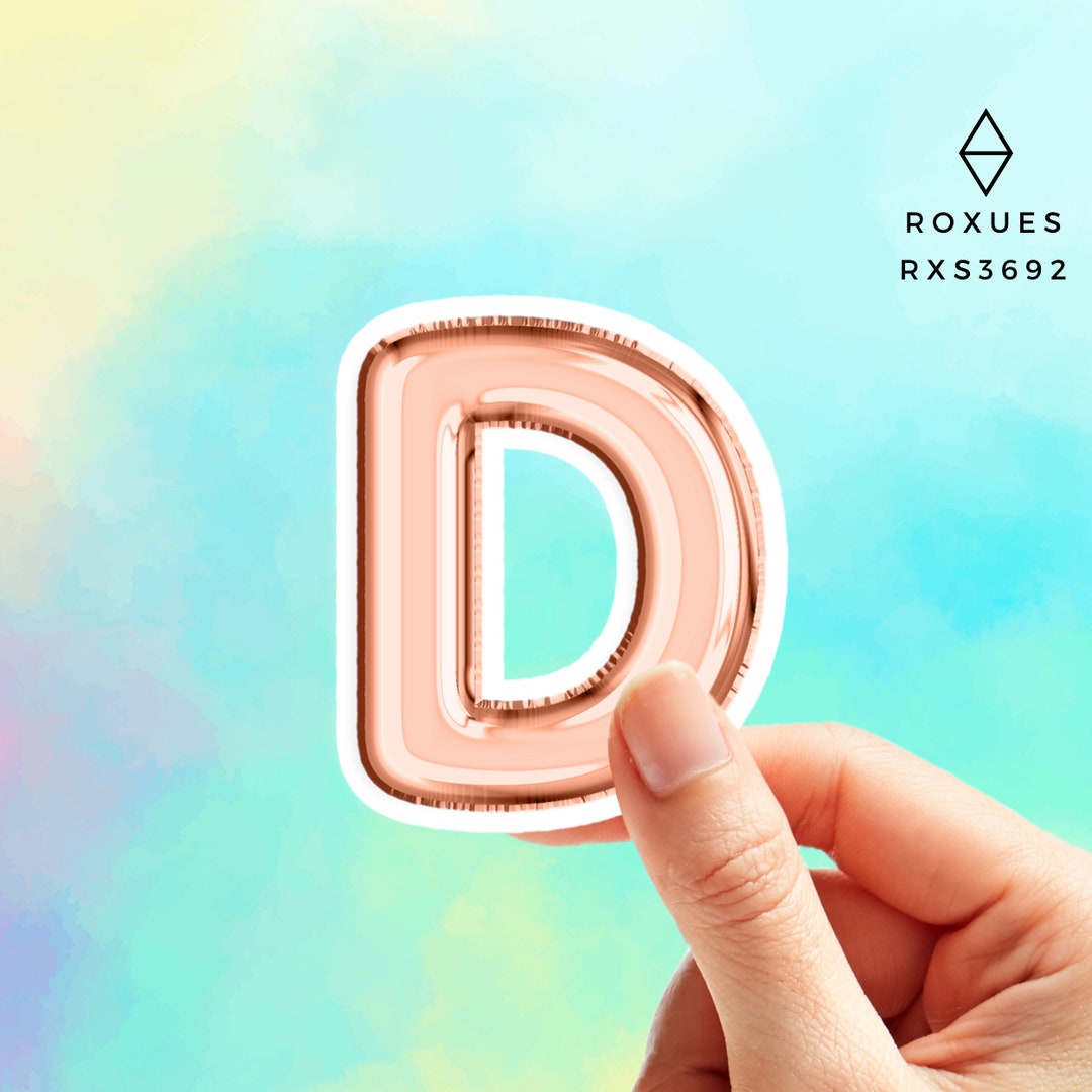 Balloon Letter "d" Sticker, Water Bottle Sticker, Laptop Sticker, Name ...