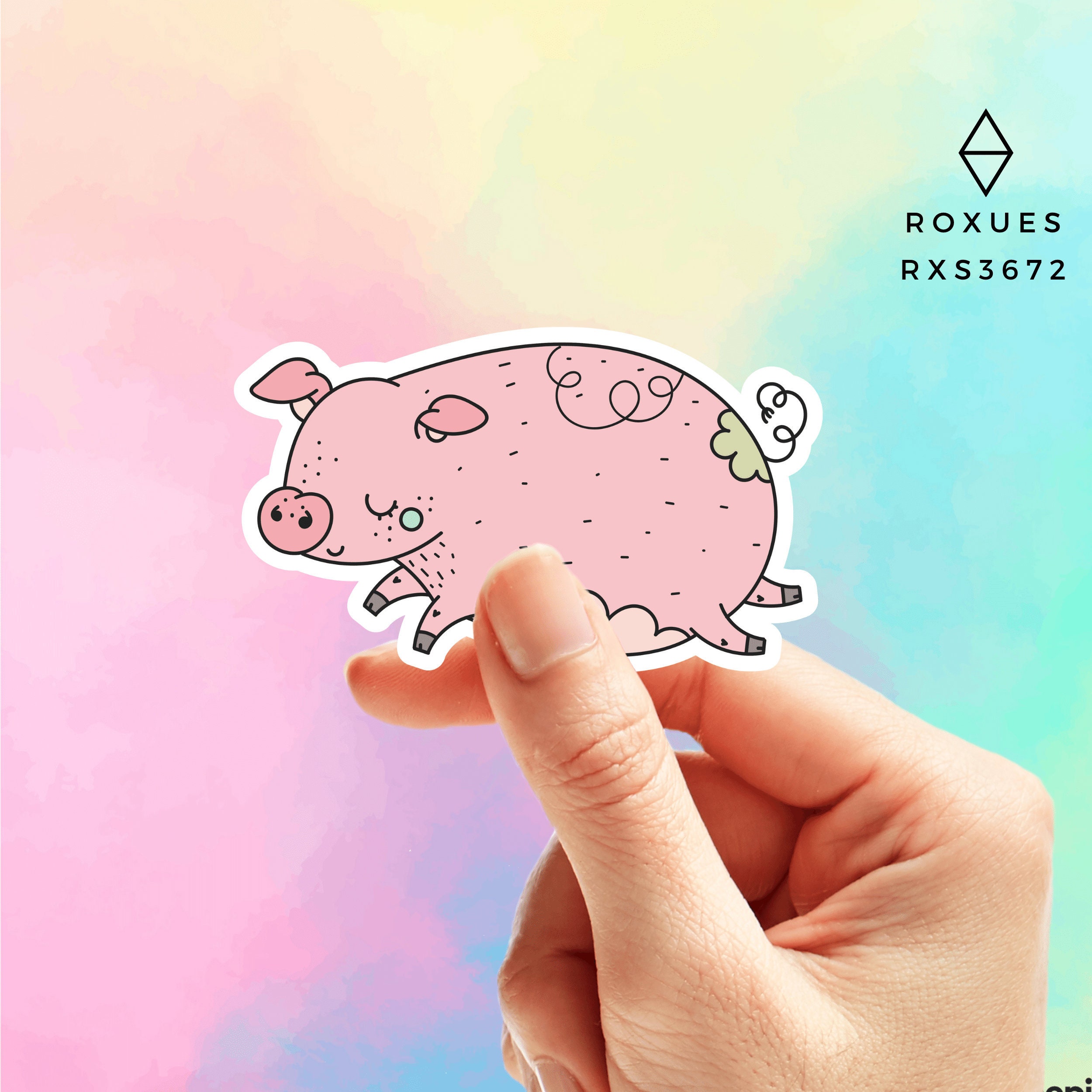 Pig Sticker Farm Animals Sticker Farm Animals Clipart Farm | Etsy