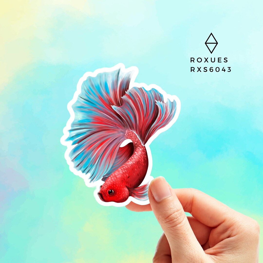 Betta Fish Sticker, Fish Sticker, Laptop Decal, MacBook Decal, Animal ...