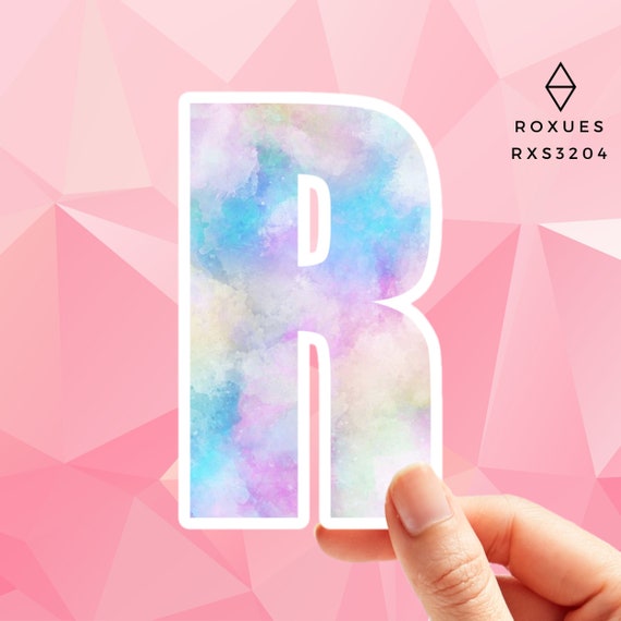 Letter r Watercolor Sticker Water Bottle Sticker | Etsy