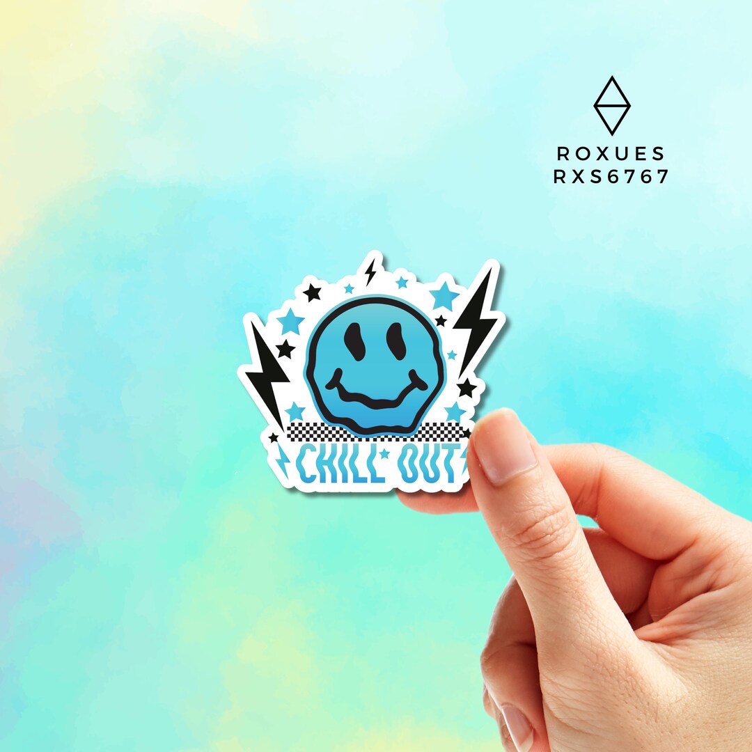 Chill Out Sticker, Emoji Sticker, Water Bottle Sticker, Laptop Sticker ...