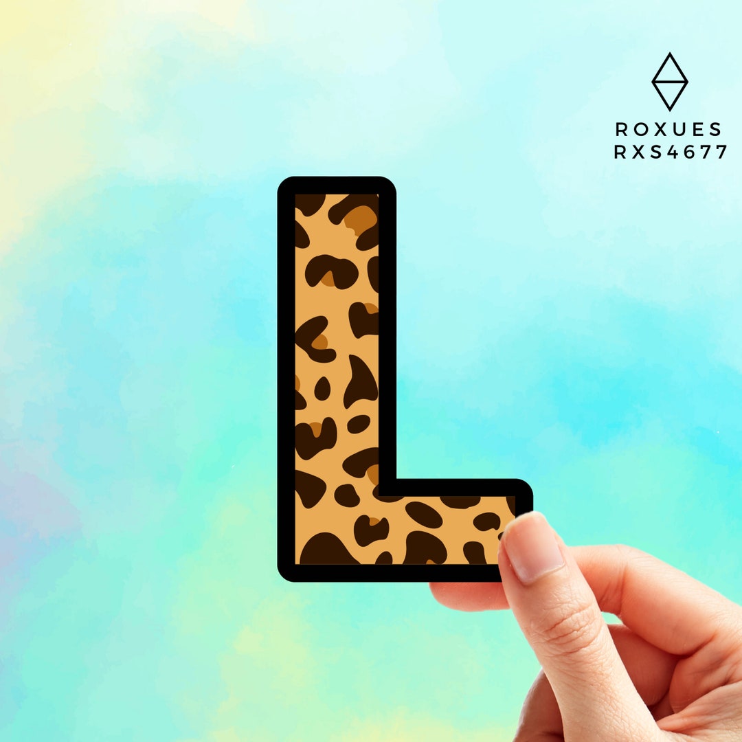 Leopard Print Letter L Sticker, Water Bottle Sticker, Laptop Sticker ...