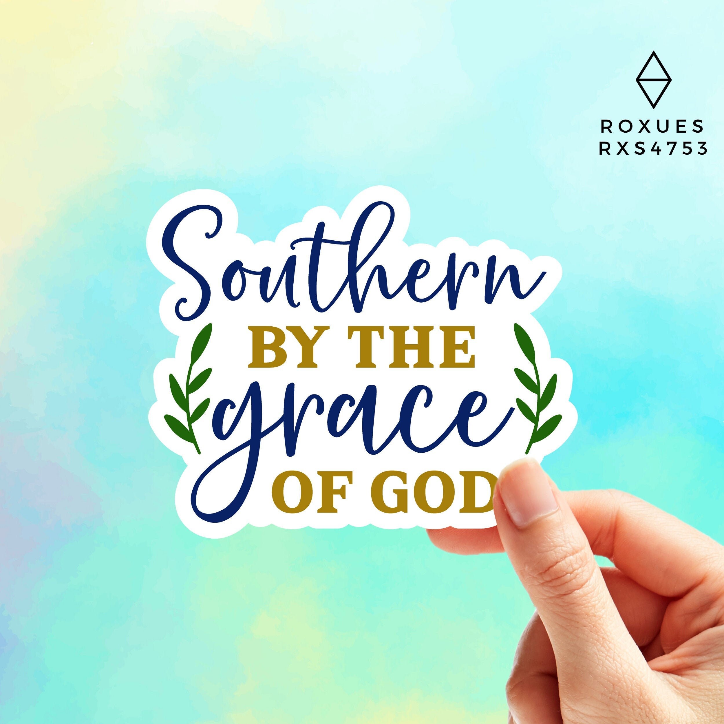 Southern By The Grace Of God Sticker Vinyl sticker Laptop | Etsy