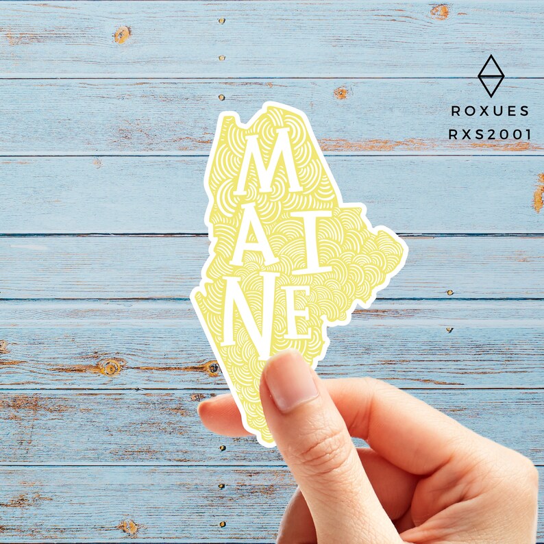 Maine State Sticker Maine Pride Maine Outline Travel Sticker | Etsy