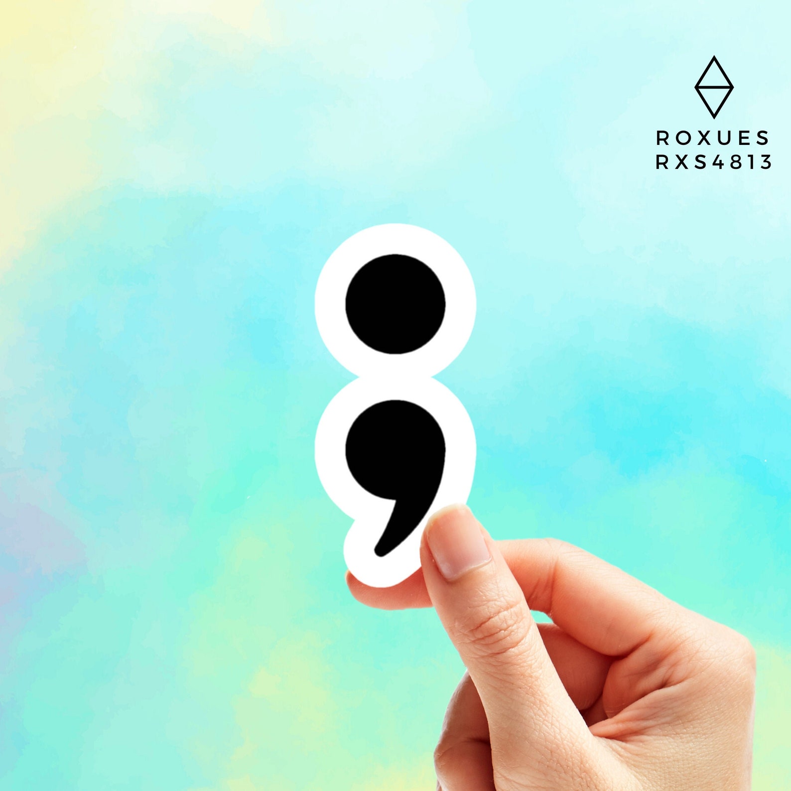 Semicolon Sticker Vinyl Sticker Laptop Sticker Macbook - Etsy