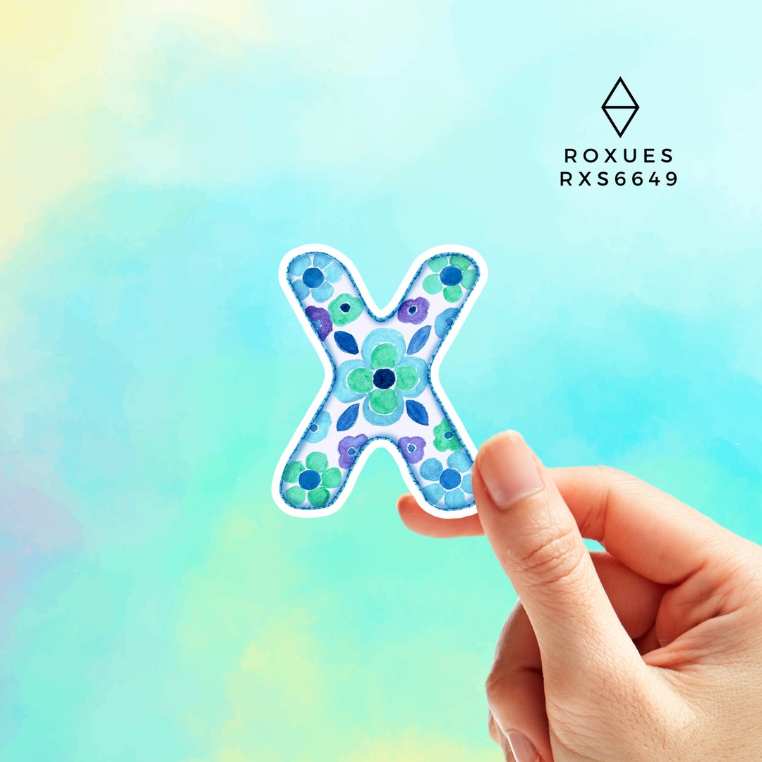 Mexican Embroidery Letter X Sticker, Water Bottle Sticker, Laptop ...