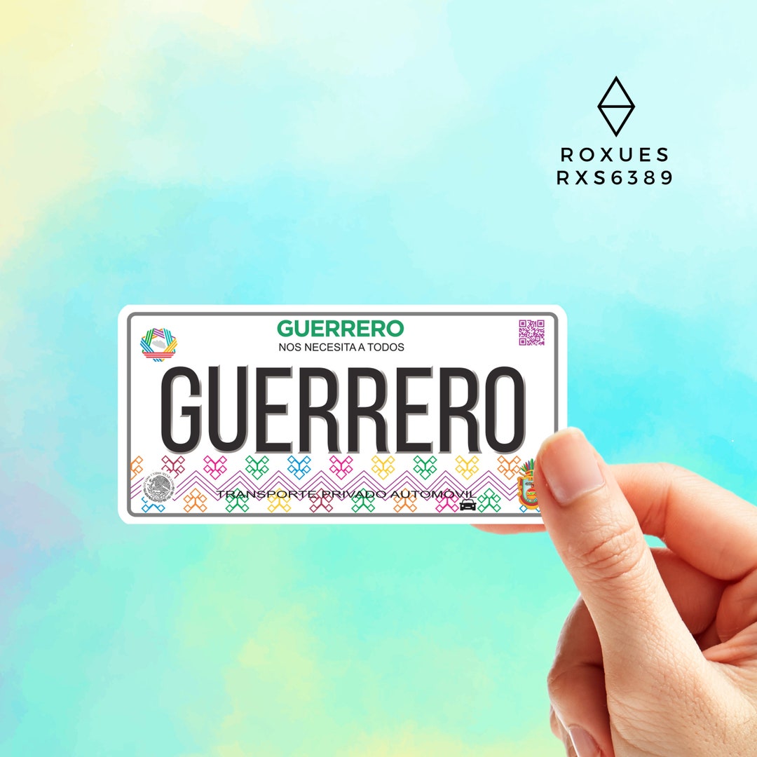 Guerrero, Mexican States Plates Sticker, Mexican Sticker, Mexico ...