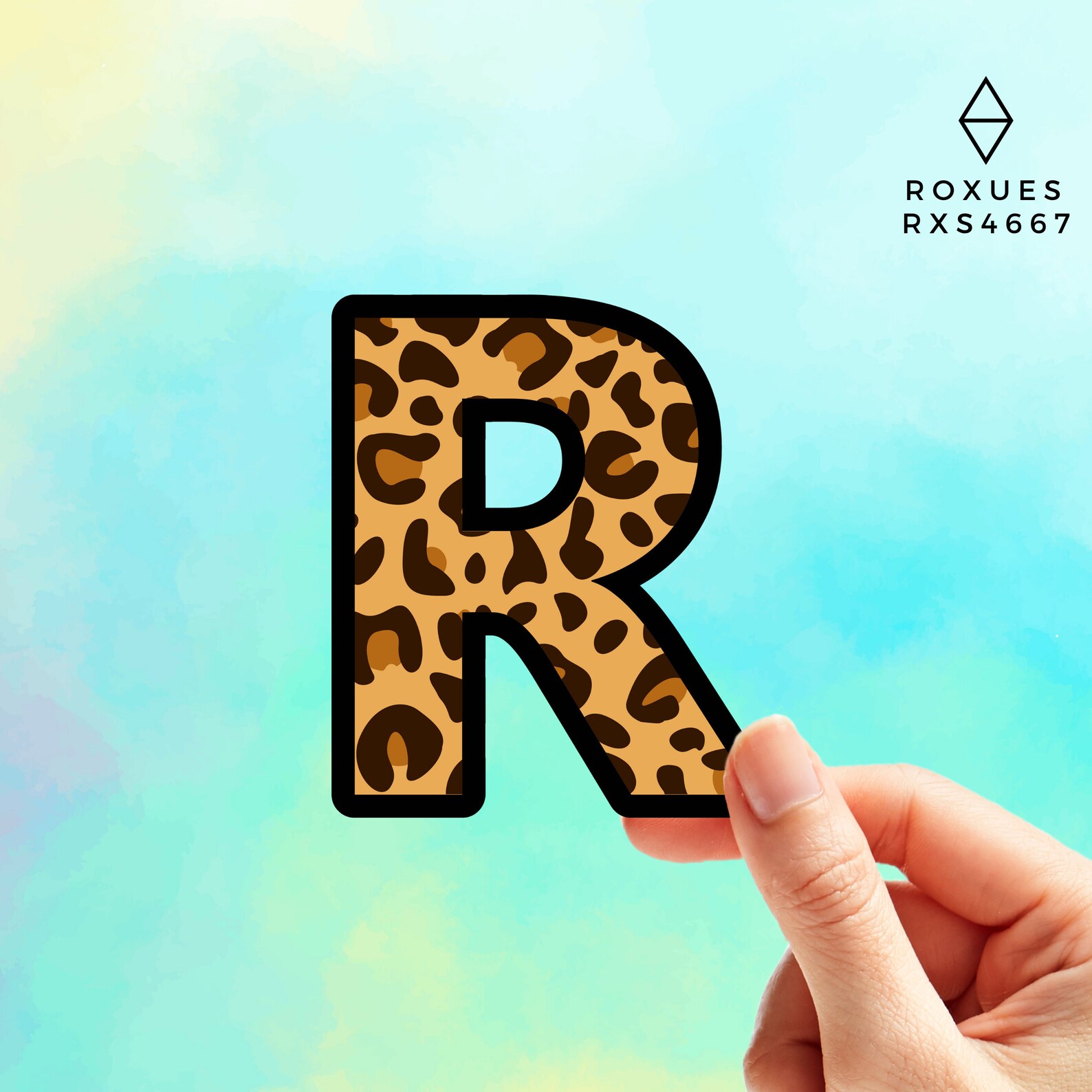 Leopard Print Letter R Sticker Water Bottle Sticker Laptop | Etsy