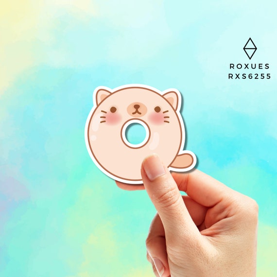 Cat Donut Sticker Kawaii Donut Sticker Got Donuts Vinyl - Etsy