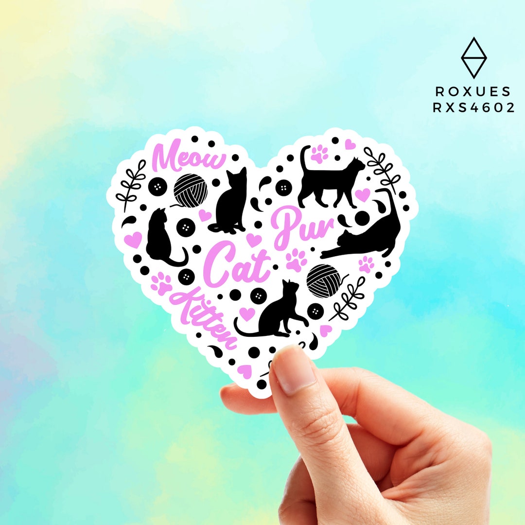 Cat, I Love My Cat Sticker, Cat Sticker, Laptop Decal, MacBook Decal ...