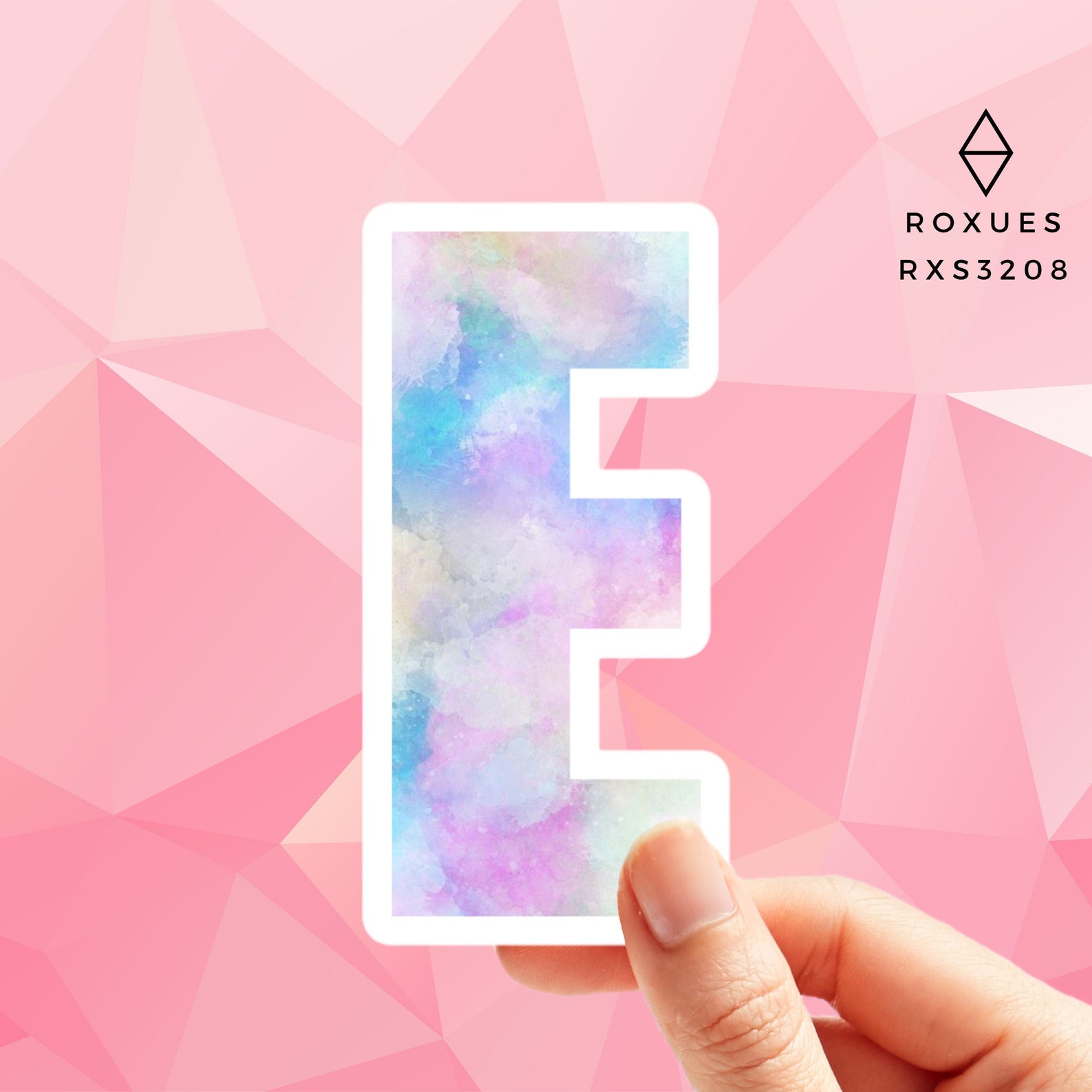 Letter e Watercolor Sticker Water Bottle Sticker | Etsy