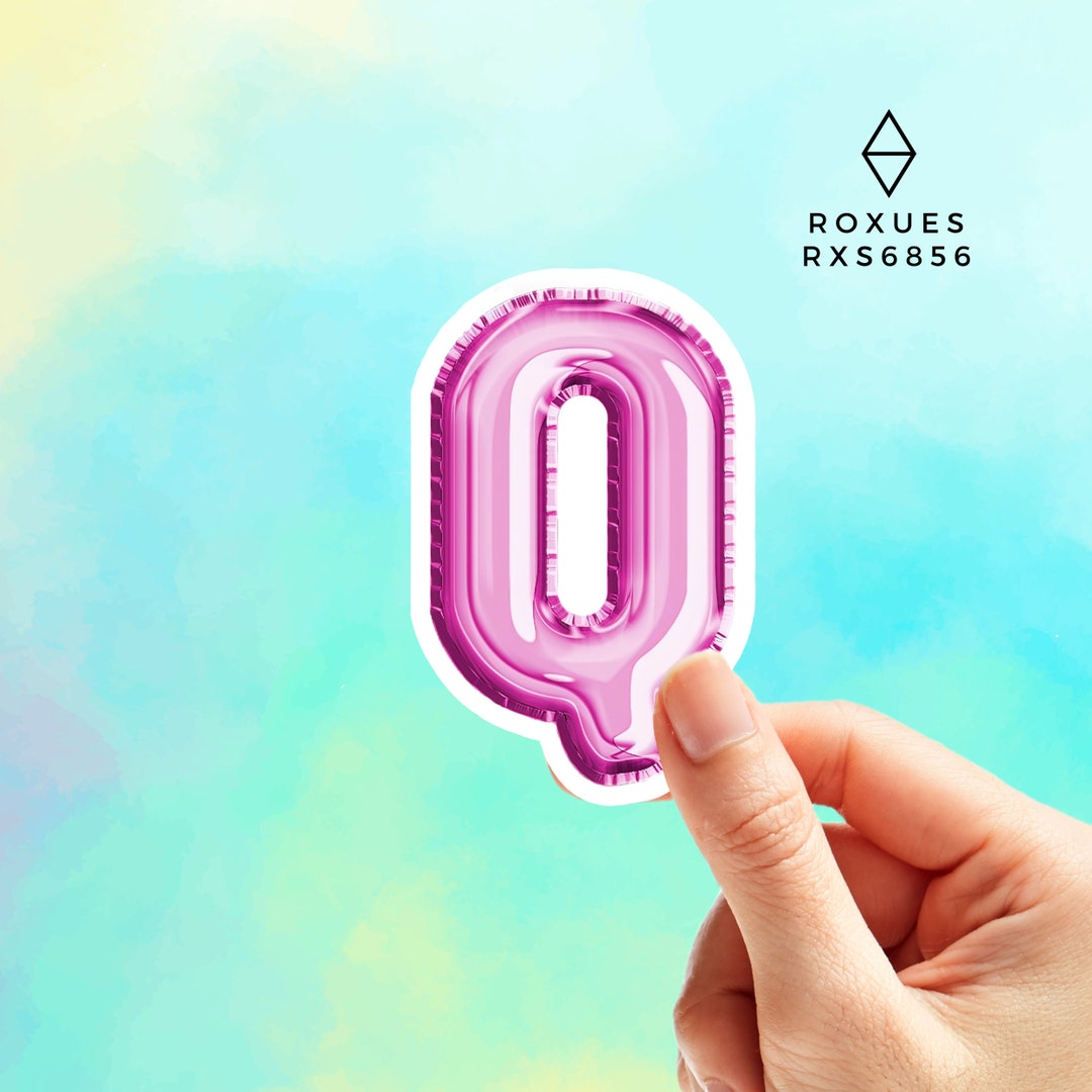 Foil Balloon Letter Q Sticker, Water Bottle Sticker, Laptop Sticker ...