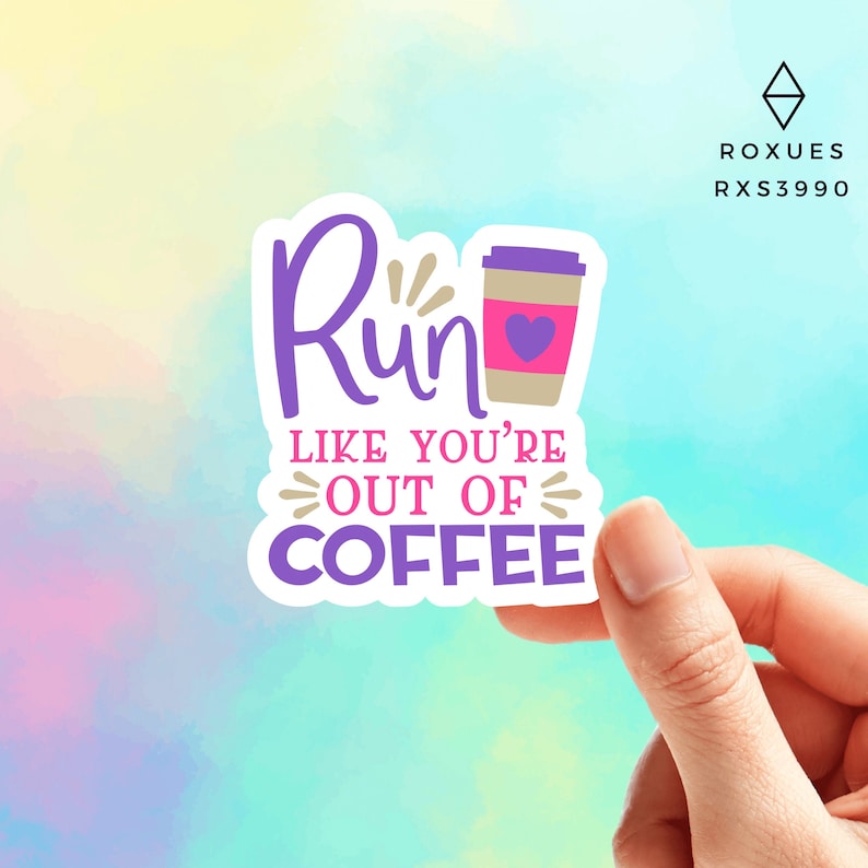 Run Like your out of Coffee Sticker Funny Workout Sticker | Etsy