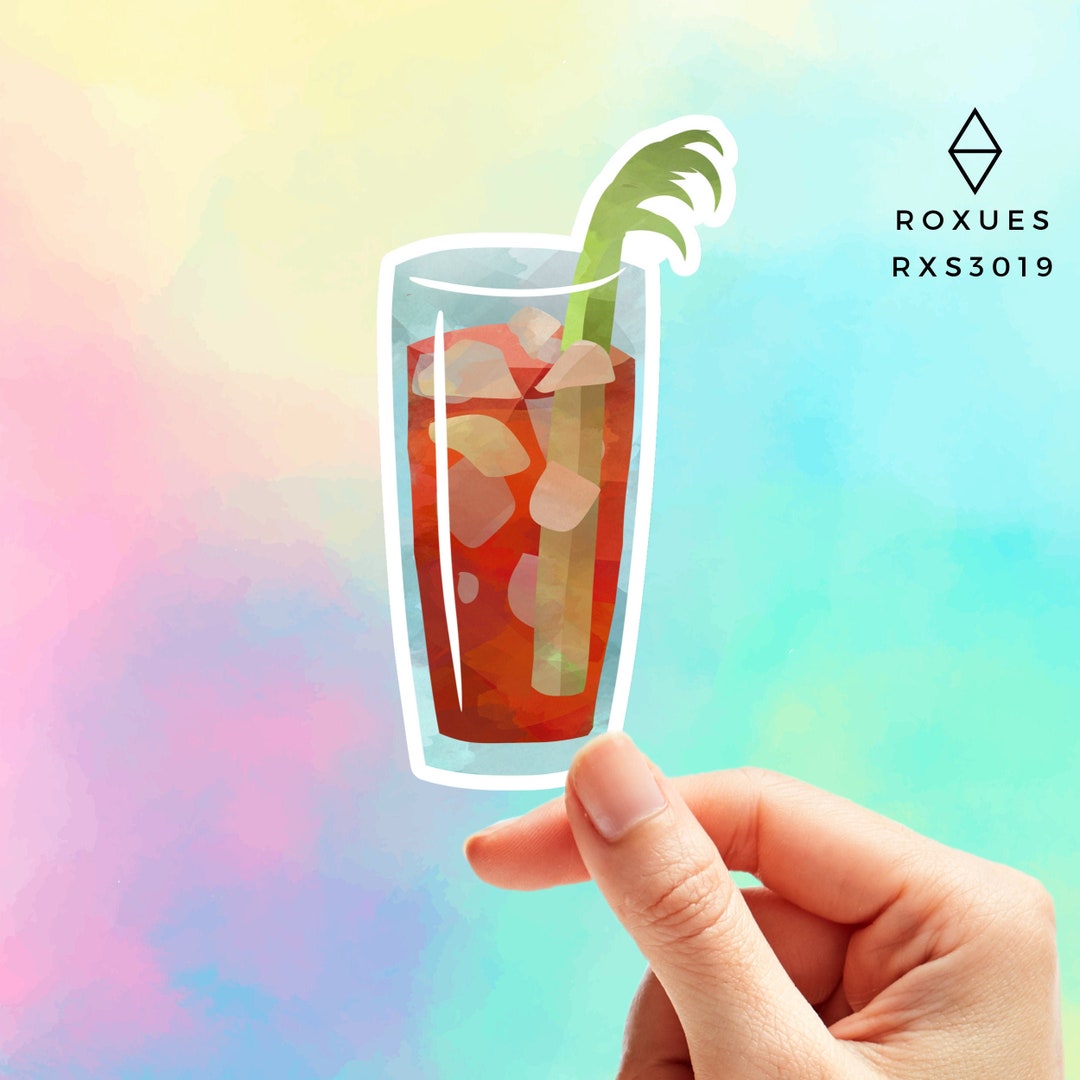 Cocktail Sticker, Bloody Mary Sticker, Water Bottle Sticker, Whiskey ...