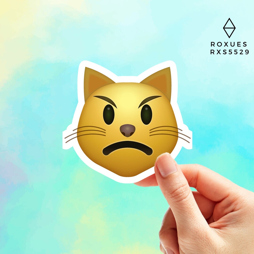 Angry Cat Emoji Sticker, Emoji Faces, Cool Stickers, Whatsapp Emojis ...