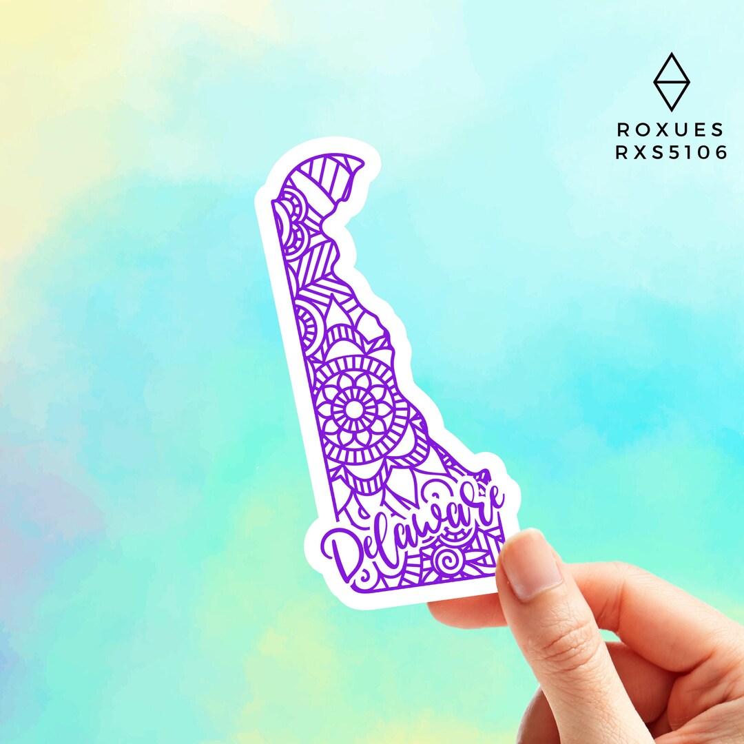 Mandala Delaware State Sticker | Delaware Pride Delaware Outline Travel ...