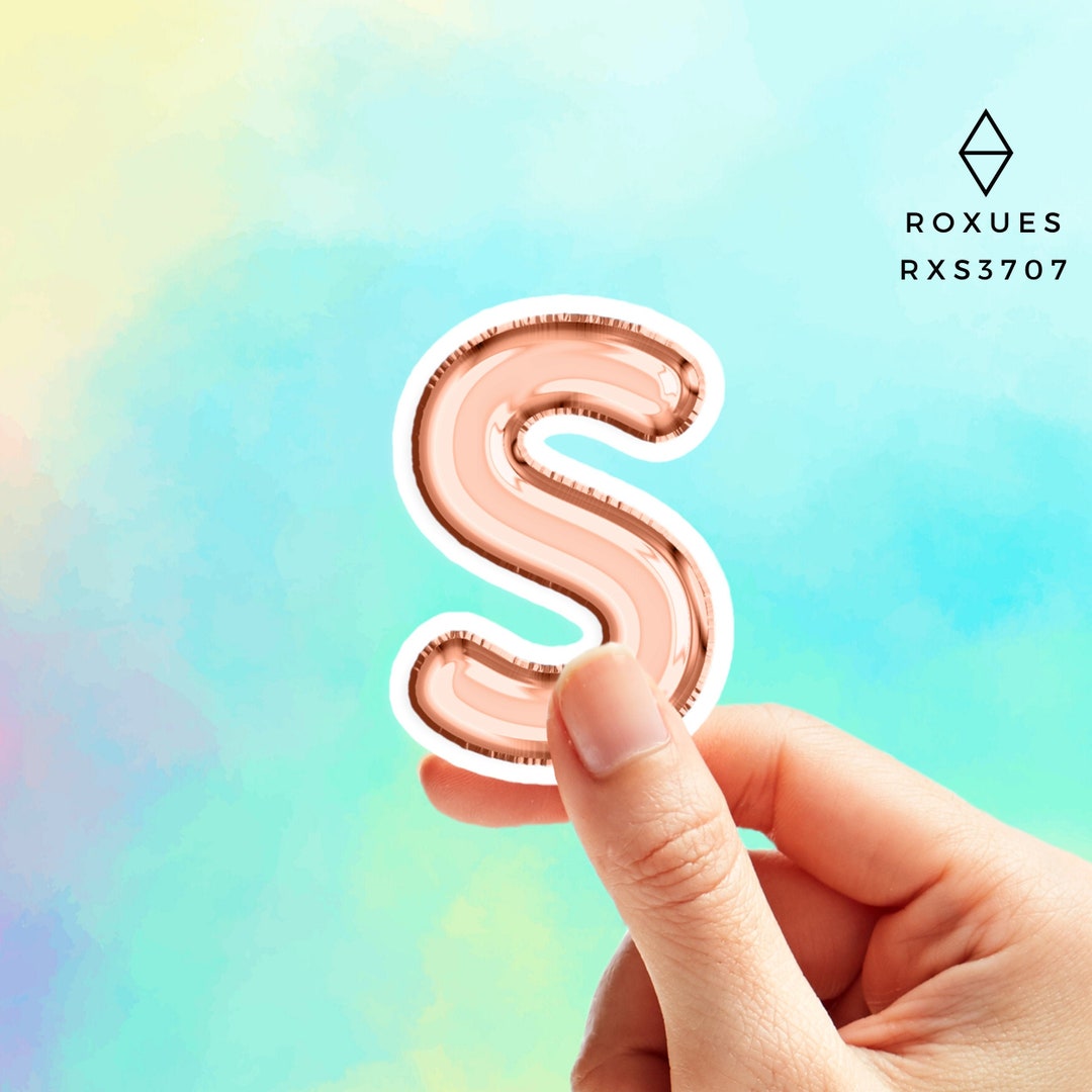 Balloon Letter "s" Sticker, Water Bottle Sticker, Laptop Sticker, Name ...
