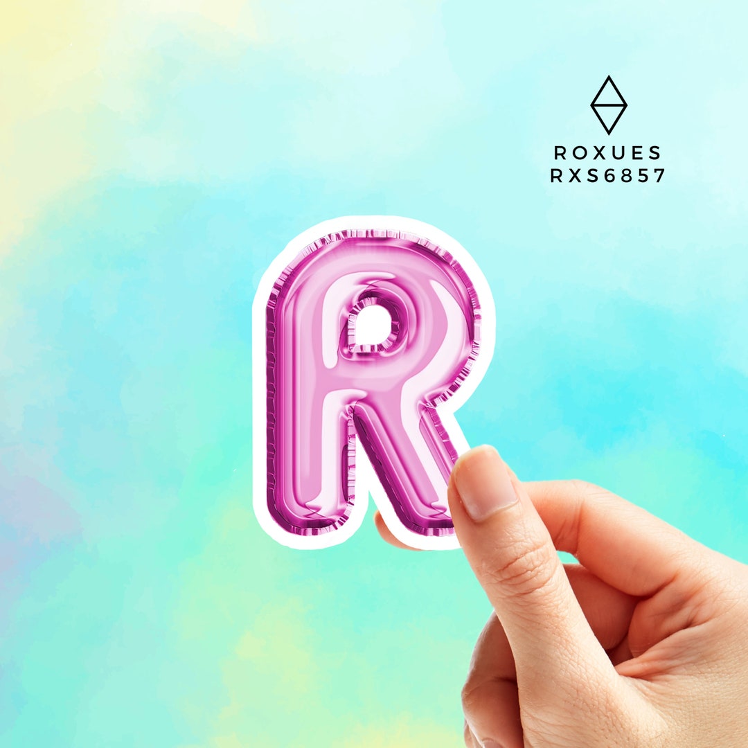 Foil Balloon Letter R Sticker, Water Bottle Sticker, Laptop Sticker ...