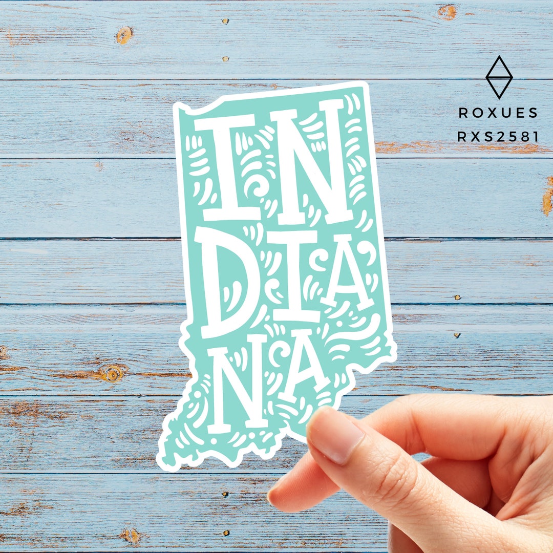 Indiana State Indiana Sticker Indiana Pride Indiana Outline Travel ...
