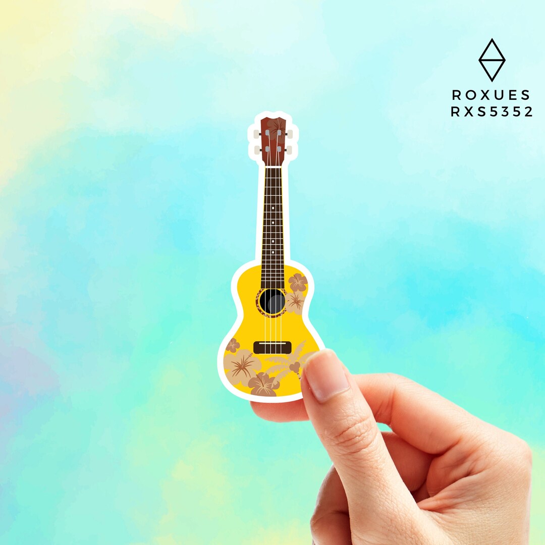 Ukulele Sticker, Hawaii Sticker, Watercolor Pineapple Sticker MacBook ...