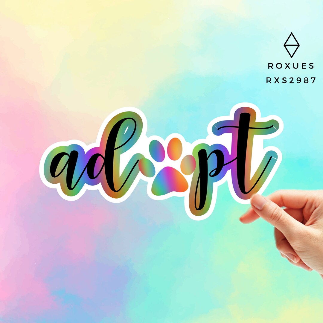 Adopt Sticker, Dog Sticker, Adopt Decal, Dog Decal, Stickers for Laptop ...