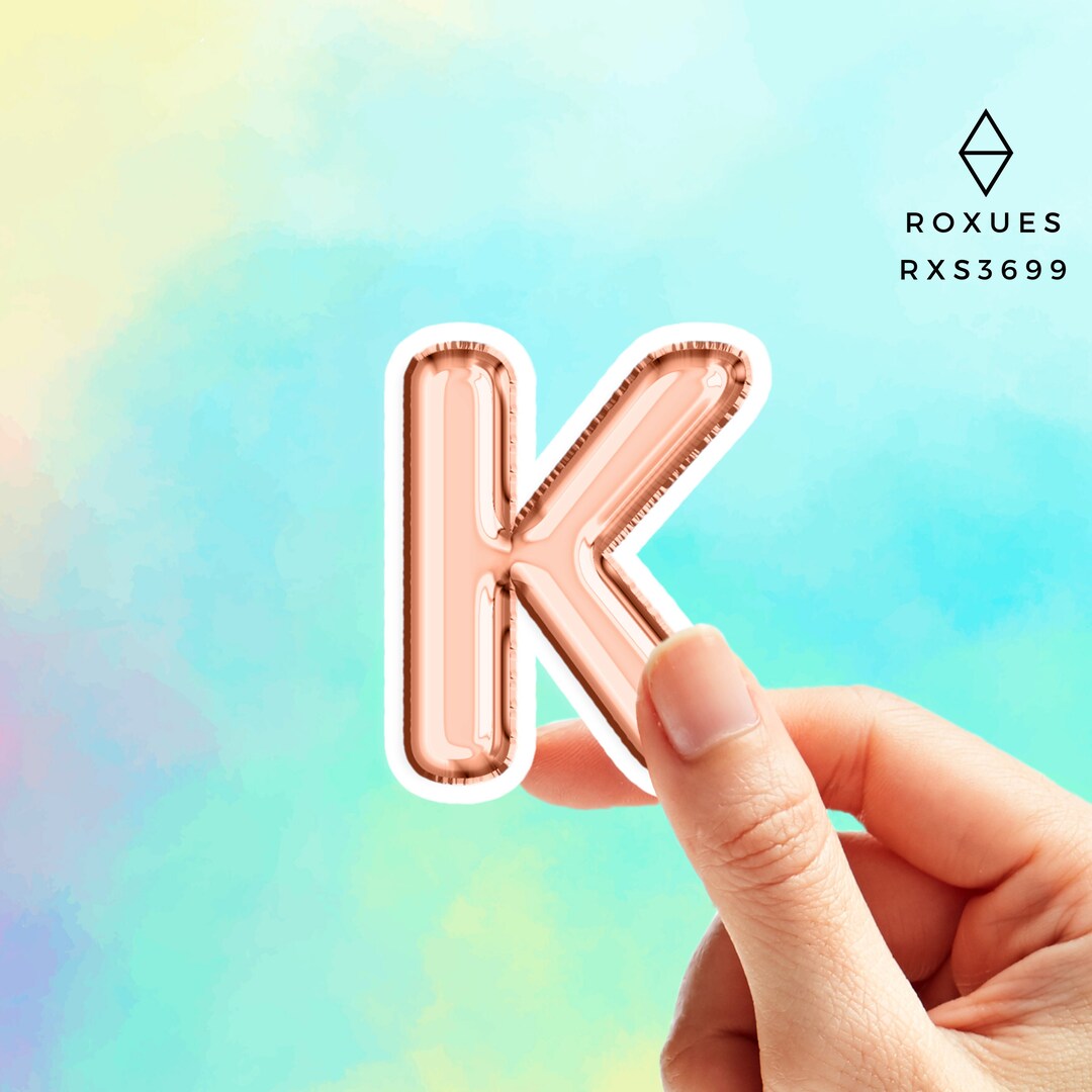 Balloon Letter "k" Sticker, Water Bottle Sticker, Laptop Sticker, Name ...