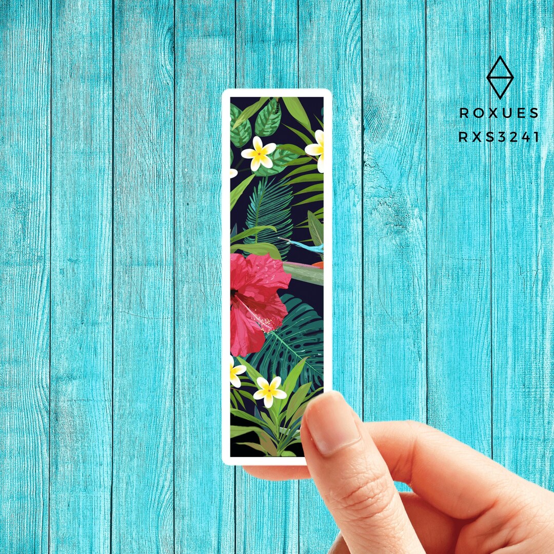 Letter "i" Tropical Sticker, Water Bottle Sticker, Laptop Sticker, Name ...