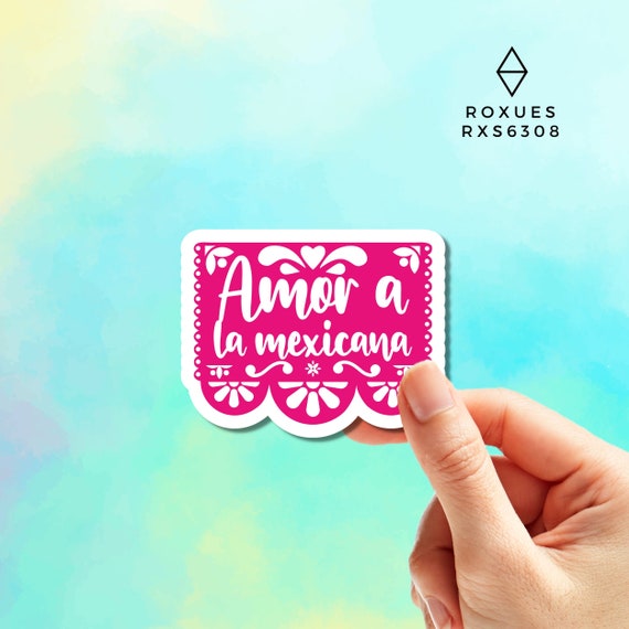 Amor A La Mexicana Papel Picado Sticker Mexican Sticker - Etsy