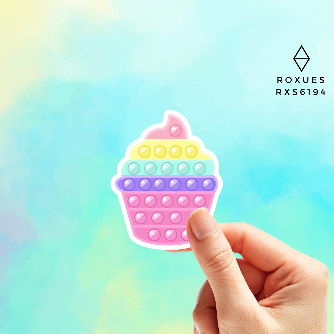 Pop It Cupcake Sticker Pop It Stickers Bubbles Stickers Colorful ...