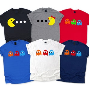 Pac-man Retro Gaming Style Themed Family T-shirts | Matching Family ...