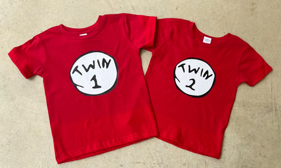 TWIN 1 & TWIN 2 Matching T-shirts - Etsy