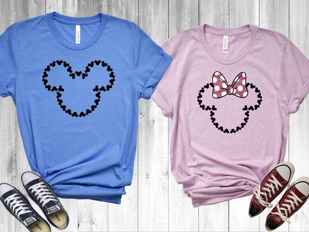 Mini Mickey & Minnie Design Disney Themed Unisex Matching T-shirts ...