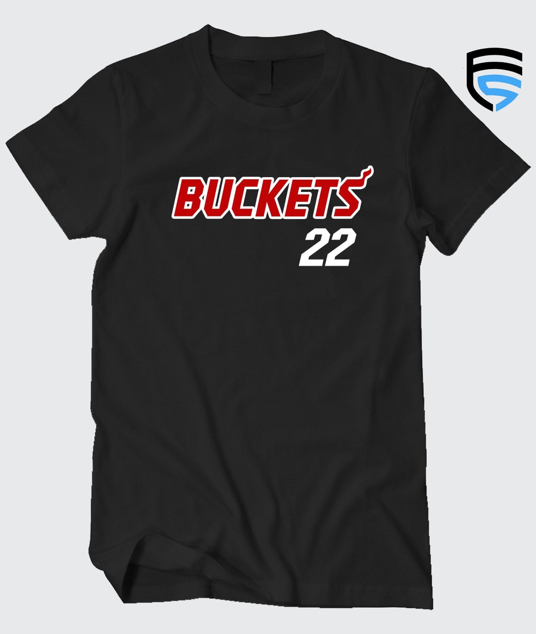BUCKETS 22 Miami Basketball Themed Soft Ringspun Pre-shrunk Cotton T ...