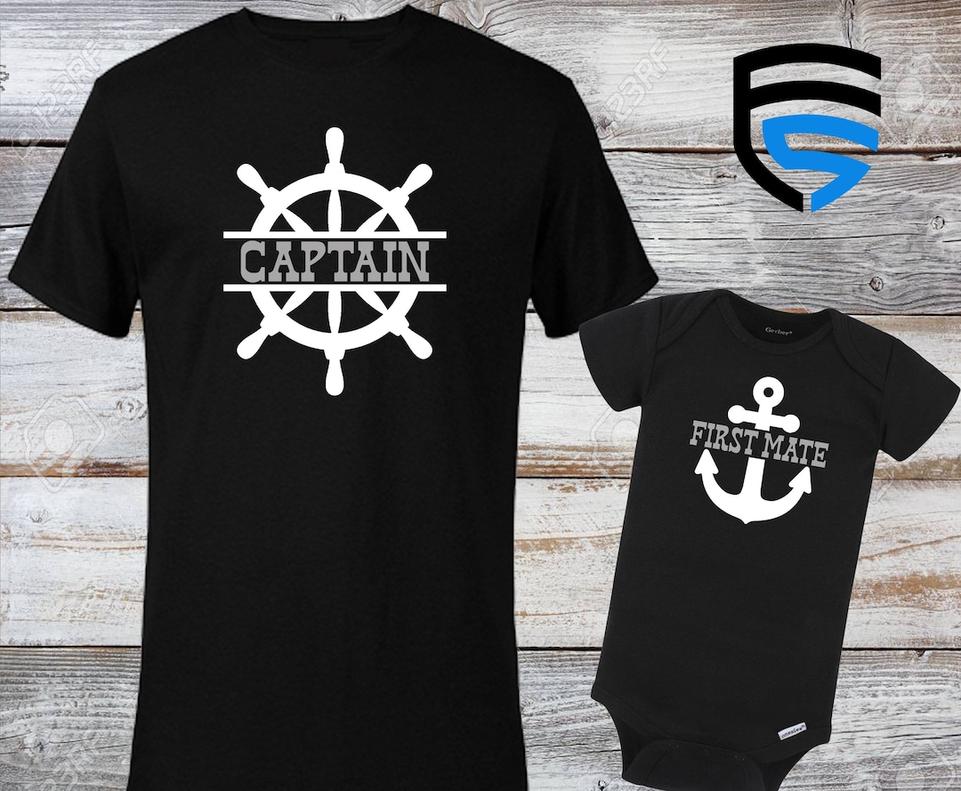 Captain and First Mate Matching Dad & Child T-shirts Gift for Dad ...