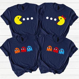 Pac-man Retro Gaming Style Themed Family T-shirts | Matching Family ...