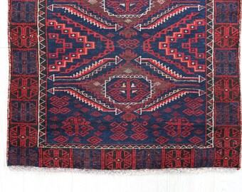 3x6 Red Pictorial Vintage Accent Rug, Oriental Turkish Anatolian Rug ...