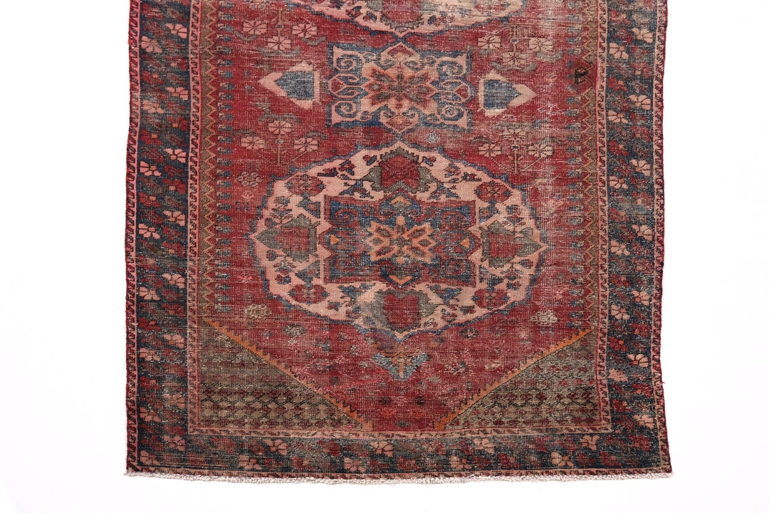 5x10 Red Brown Vintage Tribal Area Rug, Oriental Turkish Anatolian Rug ...