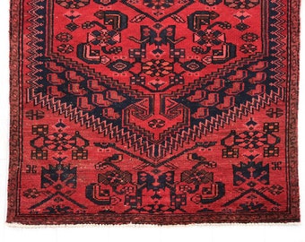3x6 Red Pictorial Vintage Accent Rug, Oriental Turkish Anatolian Rug ...